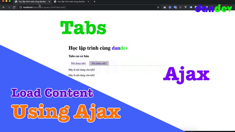 Load content using ajax Load content using ajax
